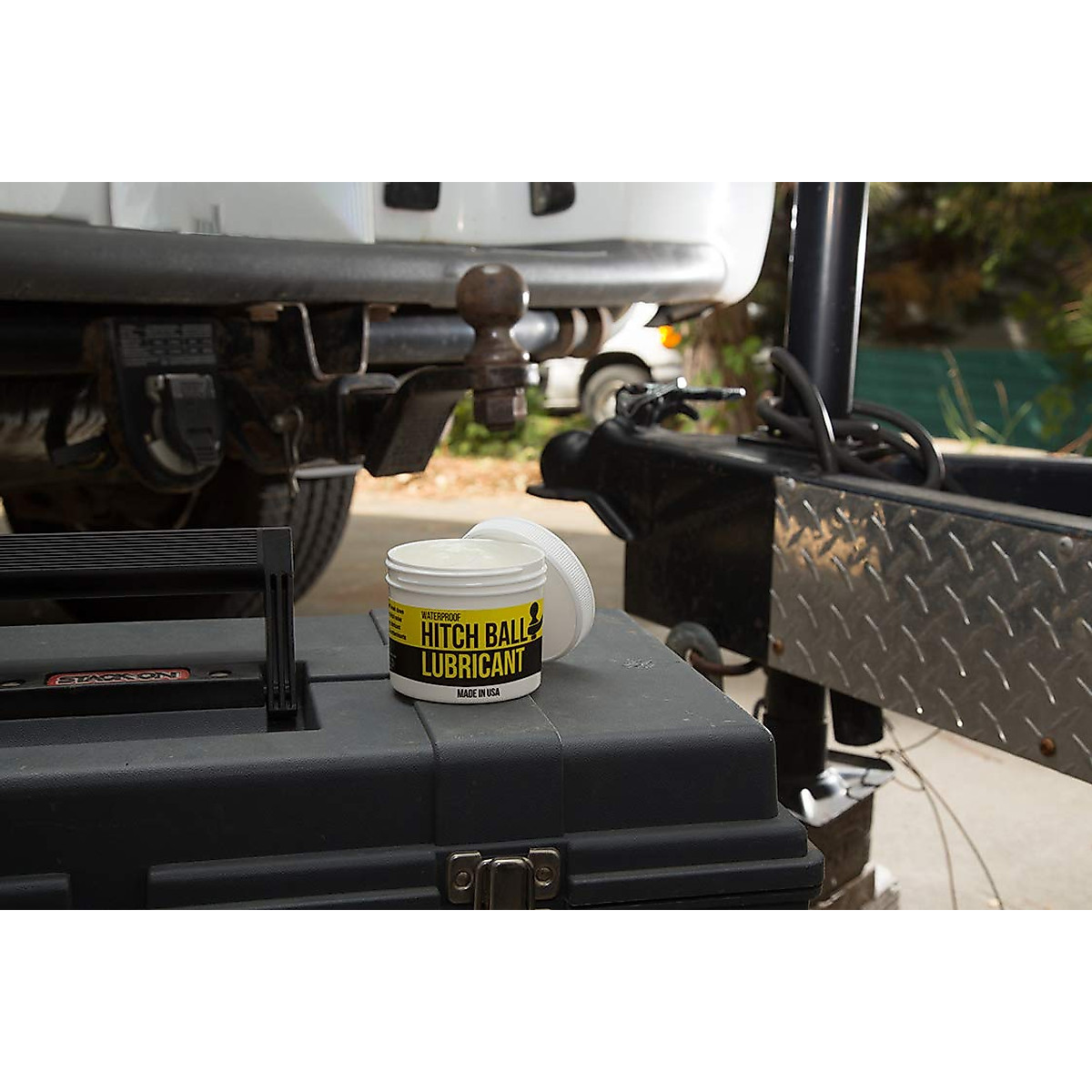 Mission Automotive 4oz Trailer Hitch Ball Lubricant - Grease to Reduce Friction and Wear on Tow Hitch Mount Balls, King Pins, Hitch Locks, etc. - Waterproof Lube Made in The USA