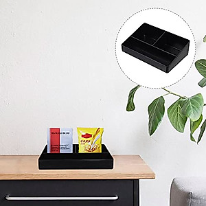 CALLARON Coffee Station Organizer Coffee Bar Bin Box Office Coffee Sugar Holder Tea Bag Organizer for Countertop Farmhouse Coffee Bar Accessories Coffee Organizer - Black