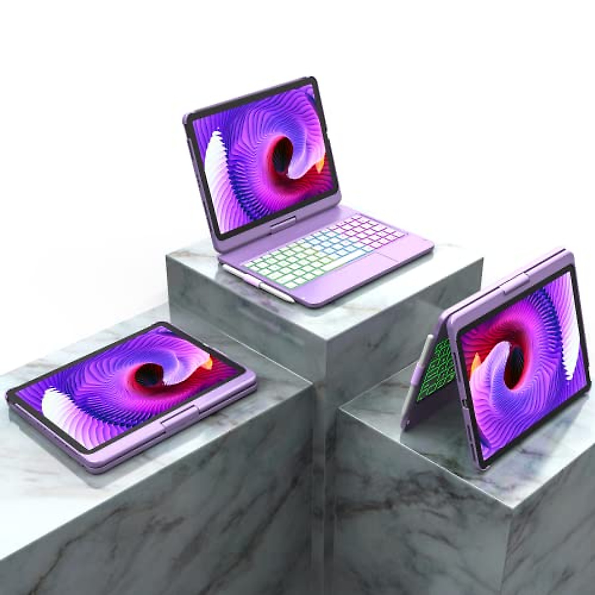 Keyboard Case for iPad Pro 11 inch， Case with Keyboard for iPad Air 5th 4th Generation - Touch Trackpad -10 Color Backlight -360° Protective with Pencil Holder for iPad Pro 11 inch 3rd /2nd/1st Gen