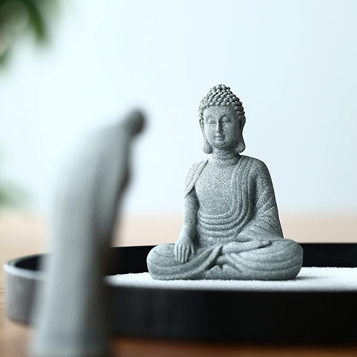 Sdeetesamjun Buddha Statue and 2 Japanese Lantern Pagoda Statues Zen Garden Accessories Buddha Statues for Home Decor Mini Meditation Decor, Buddha Decor, Zen Decor