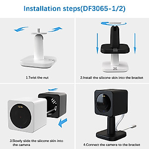 HOLACA Silicone Skin for Wyze Cam OG/OG Telephoto - Come with Quick Wall Mount Bracket - Anti-Scratch Protective Cover - Extra Protect Wyze Camera (Black, 1pack)