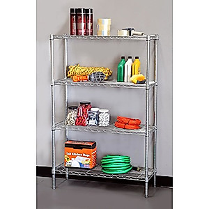 Seville Classics 4-Tier UltraZinc NSF Steel Wire Shelving, 14" D x 36" W x 54" H