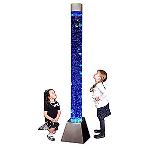 Playlearn Sensory Bubble Tube - LED Bubble Lamp - 6 Foot Fake Fish Tank - Large Floor Lamp with 8 Color Changing Lights - Stimulating Home and Office Décor - App and Remote Controlled