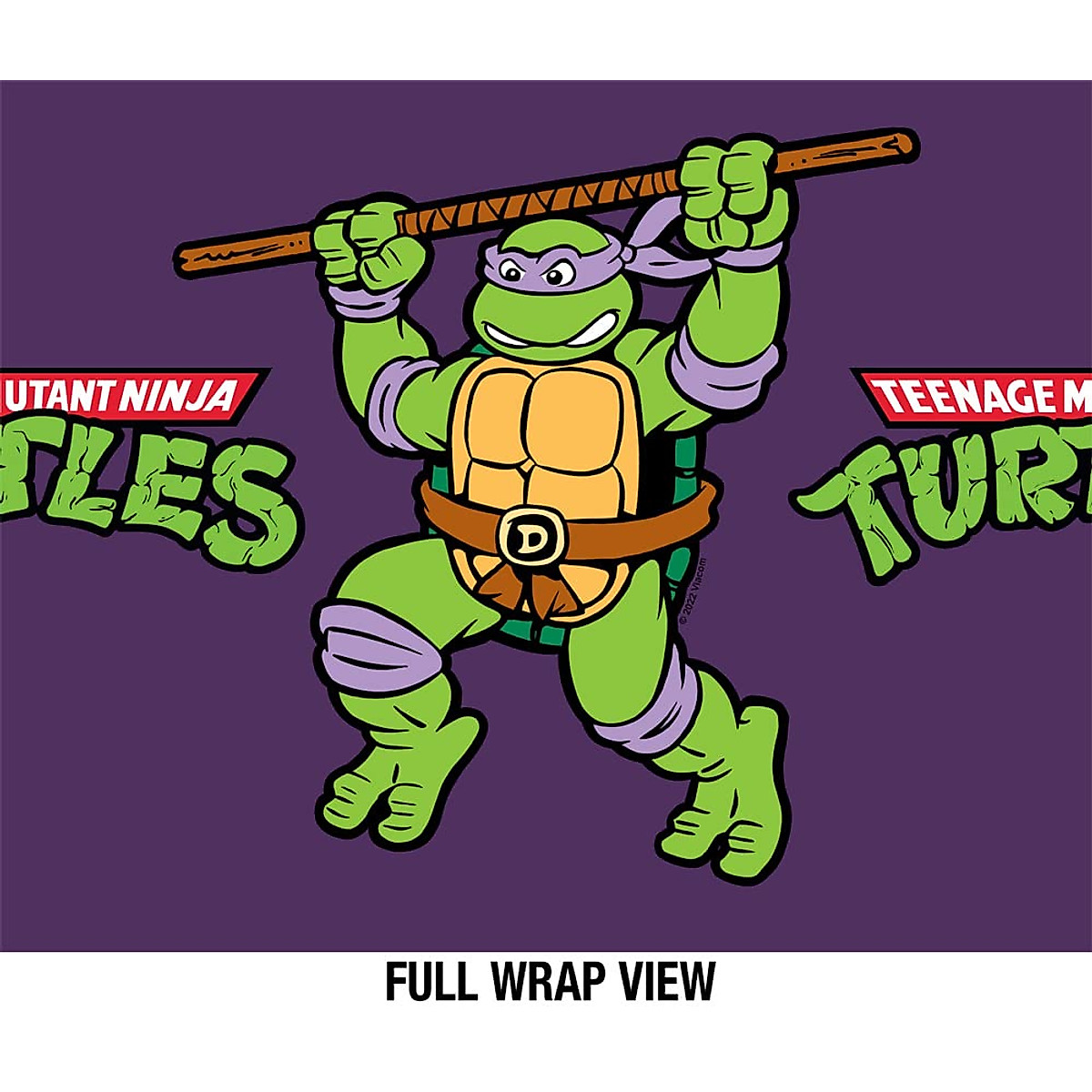 Teenage Mutant Ninja Turtles TMNT OFFICIAL Donnie And Logo 24 oz Insulated Canteen Water Bottle, Leak Resistant, Vacuum Insulated Stainless Steel with Loop Cap