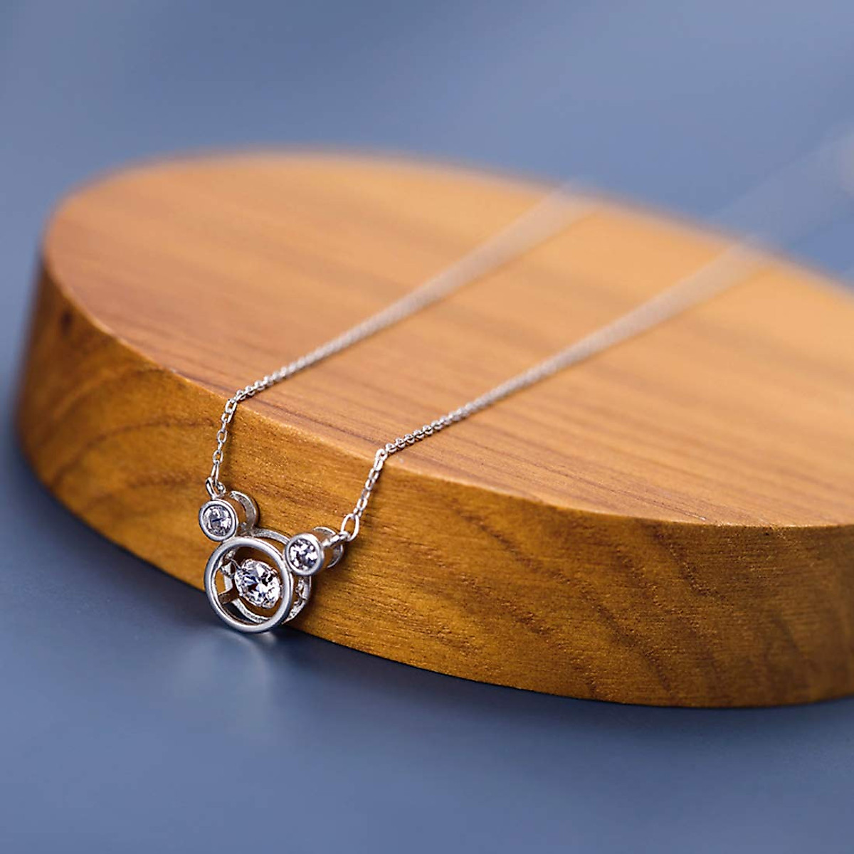 SLUYNZ 925 Sterling Silver Sparkling CZ Mouse Pendant Necklace for Women Teens Lovely Mouse Necklace Birthday Gifts