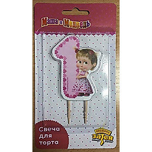 Candle for Cake 1 " Masha and the Bear (3.1inch) Holiday Topper Party Cupcake Baking Dessert Decorations