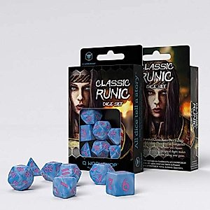 Q-Workshop Classic Runic Glacier & Pink Dice Set (7)