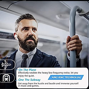 Mezelon Active Noise Cancelling Wireless Earbuds, Premium Deep Bass, Built-in HD Mic, Immersive Sound, IPX5 Waterproof Bluetooth 5.2 HiFi Stereo in-Ear Headphones Headset for iPhone/Android (White)