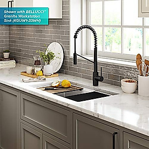 Kraus KPF-2631MB Oletto Commercial Style Pull-Down Single Handle Kitchen Faucet with QuickDock Top Mount Installation Assembly, Matte Black
