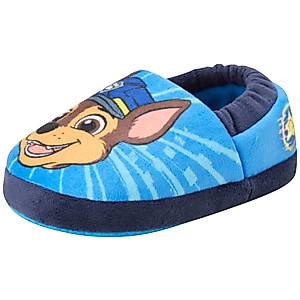 Nickelodeon Boys’ Paw Patrol Slippers – Chase and Marshall Plush Fuzzy Slippers (5T-12 Boy), Size 11/12, Paw Patrol