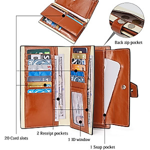 BOSTANTEN Womens Leather Wallets RFID Bundle Leather Laptop Backpack