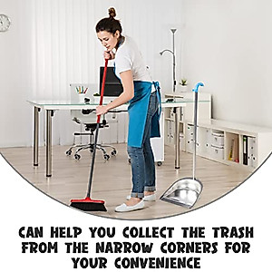 Cabilock Stainless Steel Trash Shovel Stainless Steel containers Heavy Duty dust pan Handheld Broom Metal Garbage Shovel Stainless Steel Dustpan Heavy Duty Dustpan Home Cleaning Dustpans