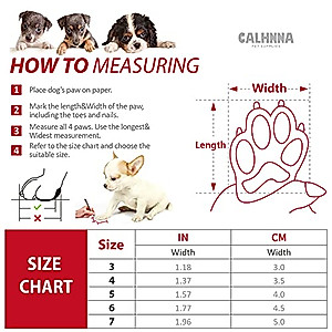 CALHNNA Dog Shoes Puppy Paw Protectors Dog Shoes for Hot Pavement Dog Boots with Anti Slip Socks Cat Dog Booties for Small Medium Dogs Pink 3 Red 7