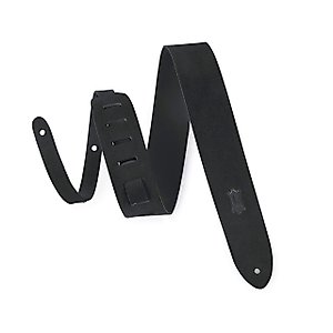 Levy's Leathers 2" Suede Leather Guitar strap; Black (M12OH-V2-BLK)