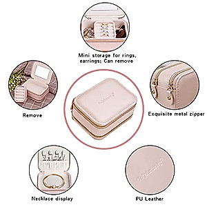onlyamazing Mini Jewelry Travel Case,Small Travel Jewelry Organizer Portable Jewelry Box Travel Mini Storage Organizer