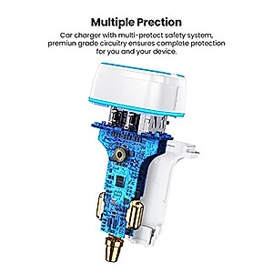 105W USB C Car Charger,3 Port PD 65W 20W PPS 45W Type C Super Fast Charging QC4.0 20W Cigarette Lighter Adapter Fast USB Car Charger for iPhone 13 12 Pro Max Samsung Galaxy S21 Note 20 iPad MacBook