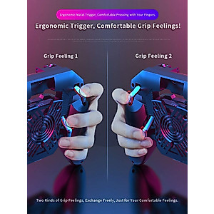 PUBG Mobile Controller Radiator Fast Cooling Phone Gamepad 4 Trigger 6 Finger Operation - L1R1/L2R2 for iPhone, Samsung, Oneplus, Pixel, compatible with CoD Warzone Mobile, Fortnite, Powered by USB C