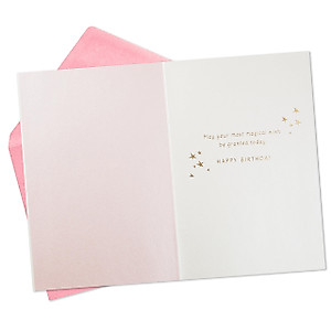 Hallmark Signature Disney Princess Birthday Card with Stickers (Belle, Ariel, Jasmine, Cinderella)