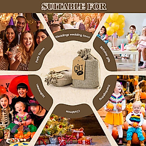 flowsac 25PCS Burlap Gift Bags With Drawstring, 4x6 Small Party Favor Gift Bags, Burlap Bags Linen Sacks Bag for Christmas, Party, Jewelry Pouches, Festival, Birthday, DIY Craft Bags