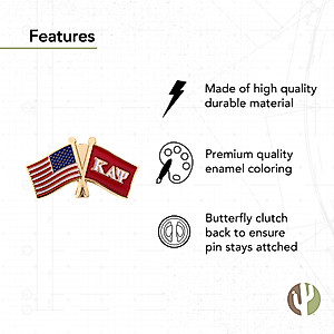 Desert Cactus Kappa Alpha Psi Lapel Pin USA Greek Letter Fraternity Enamel Nupes (Double Flag Pin)
