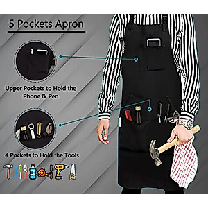 RUVANTI Professional Grade Durable Extra Large XXL Men/Women Aprons for Cooking BBQ Work Chef