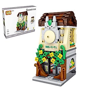 Seyaom Japanese Street View Shop Bricks, Mini DIY Building Blocks Model MOC Construction Toy. (Not Compatible with Small Particle Bricks) (Japanese Restaurant)