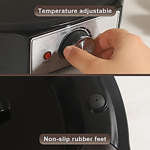 UVFAST Crepes Maker 12'', Electric Crepe Maker & Griddle, Non-Stick Crepe Pan, Crepe Machine with Crepe Spreader, Perfect for Crepes Roti, Tortilla, Blintzes, Pancakes, Adjustable Temperature, 1000W