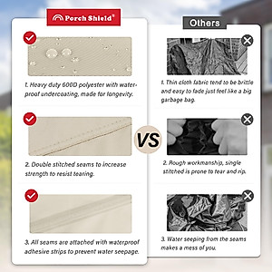 Porch Shield Waterproof Outdoor Bench Sofa Cover – Patio 2 Seater Loveseat Cover 56W x 31D x 33H inch, Beige