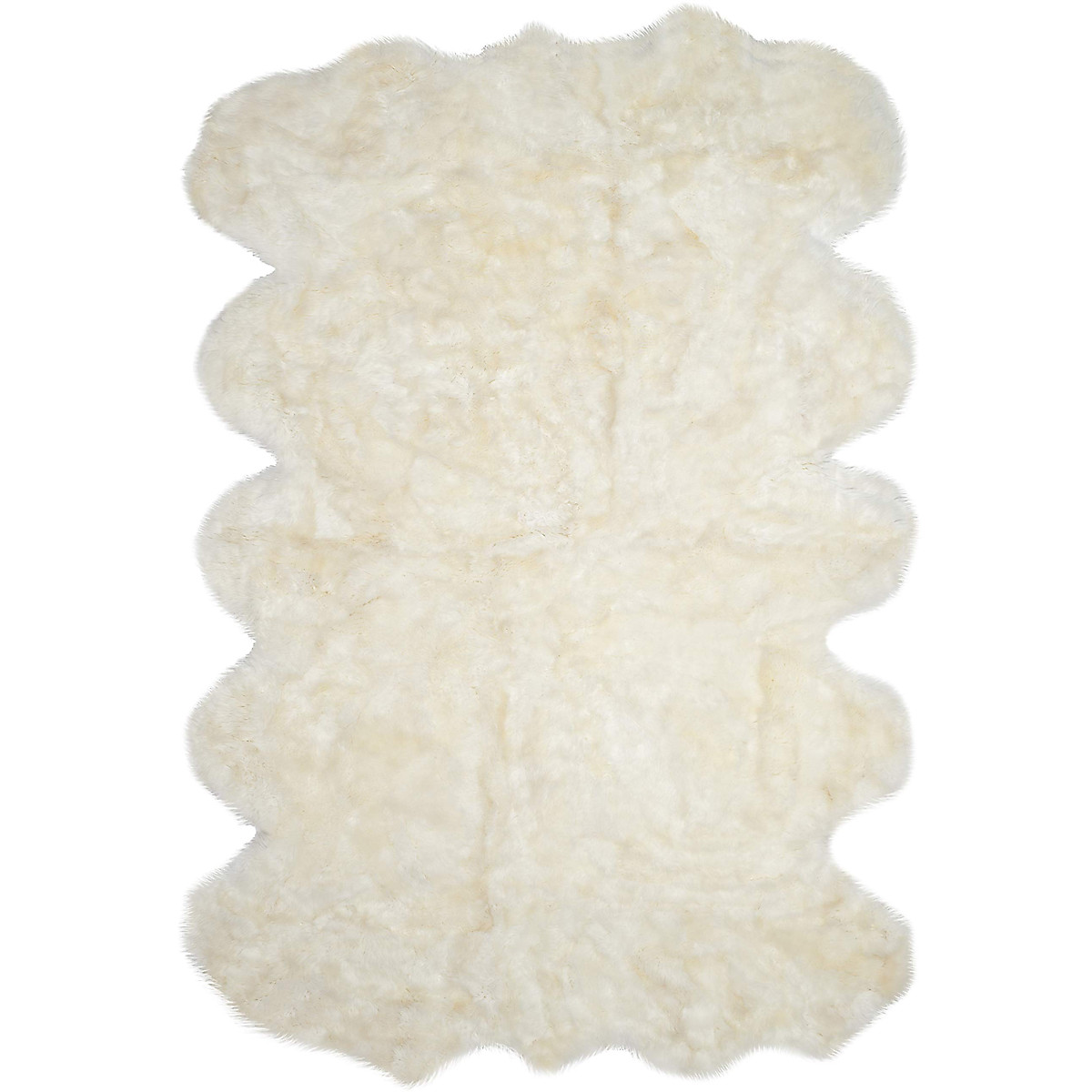 SAFAVIEH Sheep Skin Collection Area Rug - 8' x 10', Natural & White, Handmade Rustic Glam Genuine Pelt, 3.4-inch Thick Ideal for High Traffic Areas in Living Room, Bedroom (SHS211A)