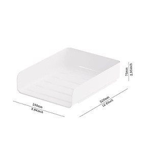 (4pcs Pack) HKeeper Stackable Paper Trays,Letter Tray Organizer,Office Desktop Organizer,A4 Paper Holder,Supplies Magazine,File Documents,Receipts（White）