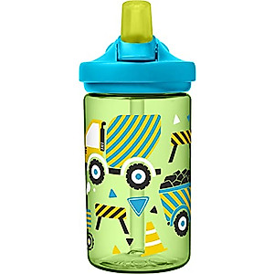 CamelBak Eddy+ 14 oz Kids Water Bottle with Tritan Renew – Straw Top, Leak-Proof When Closed, Building Rocks