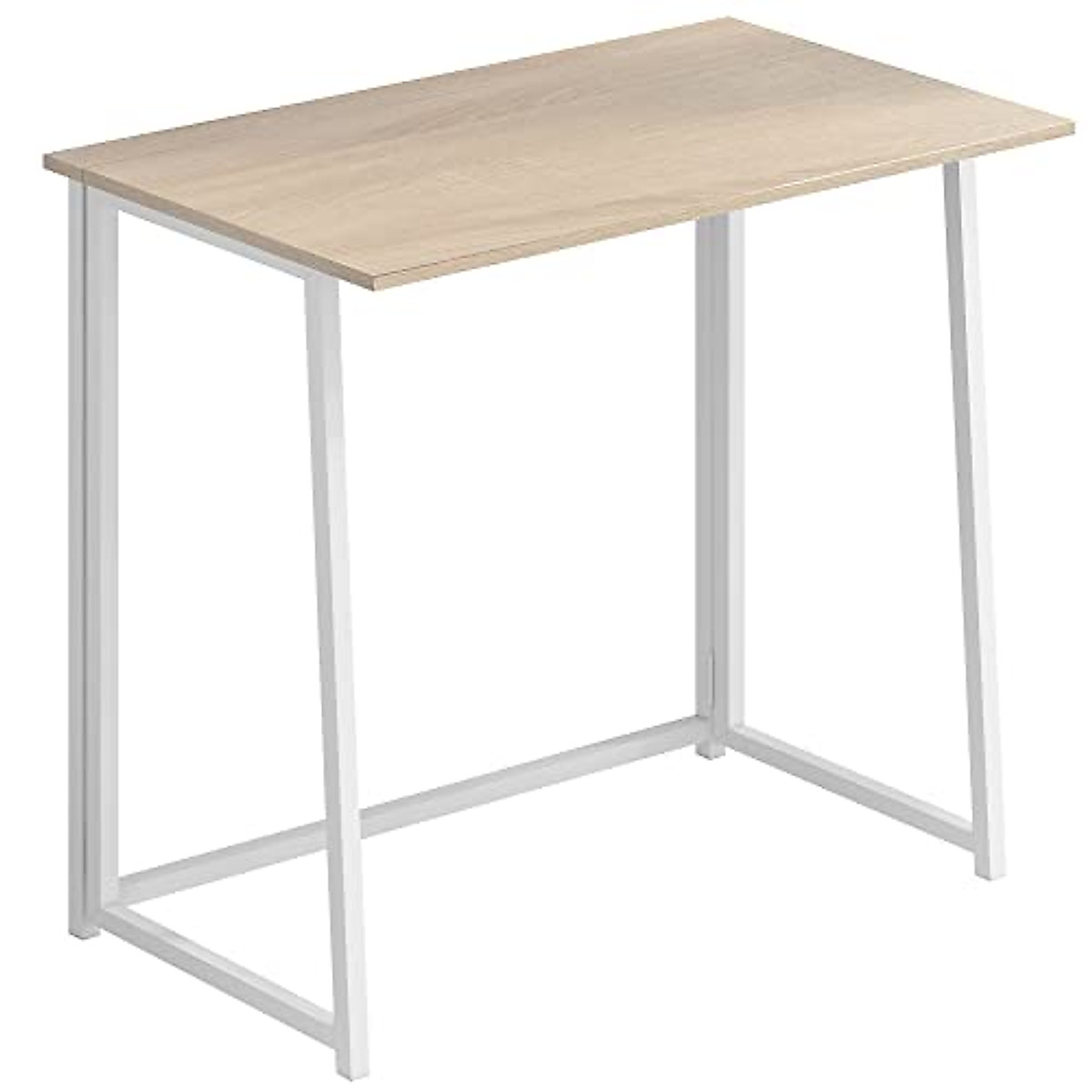 4NM 31.5" Folding Desk, Simple Assembly Computer Desk Study Writing Table for Small Space Offices/Home - Natural and White