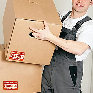 SJPACK 500 Fragile Stickers 1 Roll 2" x 3" Fragile - Handle with Care - Thank You Shipping Labels Stickers (500 Labels/Roll)
