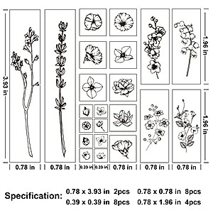 22 Pcs Plant Wooden Rubber Stamps Set, Plant Decorative Wooden Stamp DIY Craft Wooden Rubber Stamps for DIY Craft, Letters Diary and Craft Scrapbooking (Plant 2)