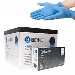 BodyMed Nitrile Gloves for Exam and Home Use, Large, 1,000 Count - Latex & Powder Free Disposable Gloves for Medical Use, Cooking, Cleaning & More