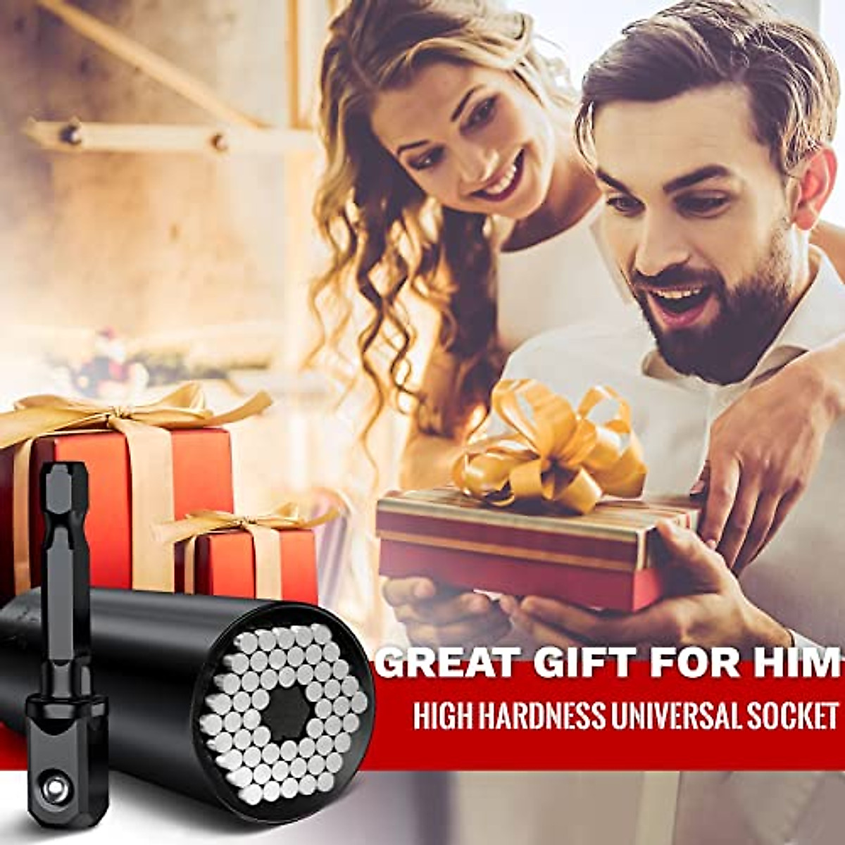EGIFI Universal Socket Tools, Super Socket Mechanic Tool, Nut Driver Unscrew Anything Stocking Stuffers Gifts for Men Him Dad for Christmas, 2 PCS, Black