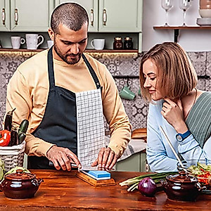 Knife Sharpening Stone Kit - 2 Side Whetstone Set 1000/6000 Grit Sharpening and Honing Wet Stone Waterstone Sharpener for Chefs and Kitchen Knife Anti-slip Base Angle Guide & Flattening Stone