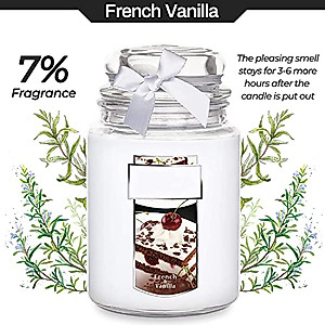 Decorlife 2-Pack Large French Vanilla Scented Candle Jars with 2 Wicks, 22 oz Each, Long-Lasting for 110 Hours