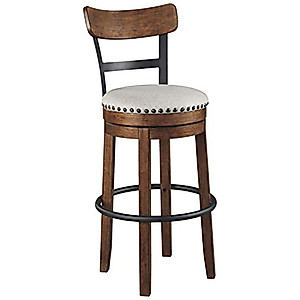 Signature Design by Ashley Valebeck 30" Farmhouse Pub Height Barstool, Brown