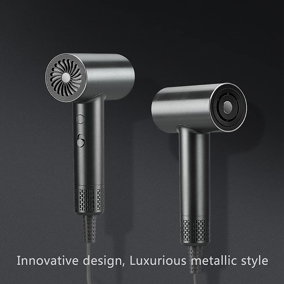 Nesugar High Speed Hair Dryer with 110,000 RPM Brushless Motor and Negative Ionic Blow Dryer with Magnetic Nozzle, 2 Speed, 3 Kinds of Temperature, Metallic Feel (HD01 Brown)