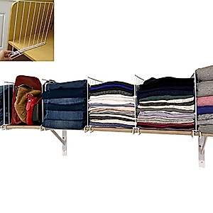 Evelots 8 Pack Wood Shelf Divider/Organizer-Closet/Cabinet-Bedroom/Office-No Tools