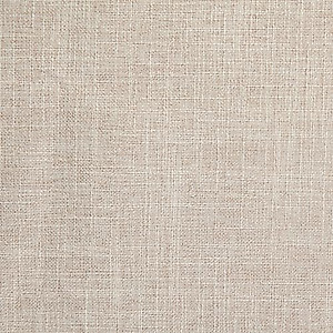 Martha Stewart Britta Platform Bed with Headboard & Footboard, Faux Linen Upholstery with Piping Detail, Rounded Headboard, No Box Spring Needed, Full, Beige