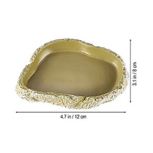 POPETPOP 2 Pack Reptile Bowl - Reptile Water Dish,Reptile Food and Water Dish for Snake Frogs Gecko Tortoise Resin Terrarium Feeding Tray Bearded Dragon Accessories