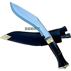 Nepal Army Kukri - Authentic Hand - Hammered Hand Forged Historical High Carbon Steel 9” Blade Khukuri Knives - EGKH Factory Outlet in Nepal - Ready to use Outdoor - Balance water tempered -