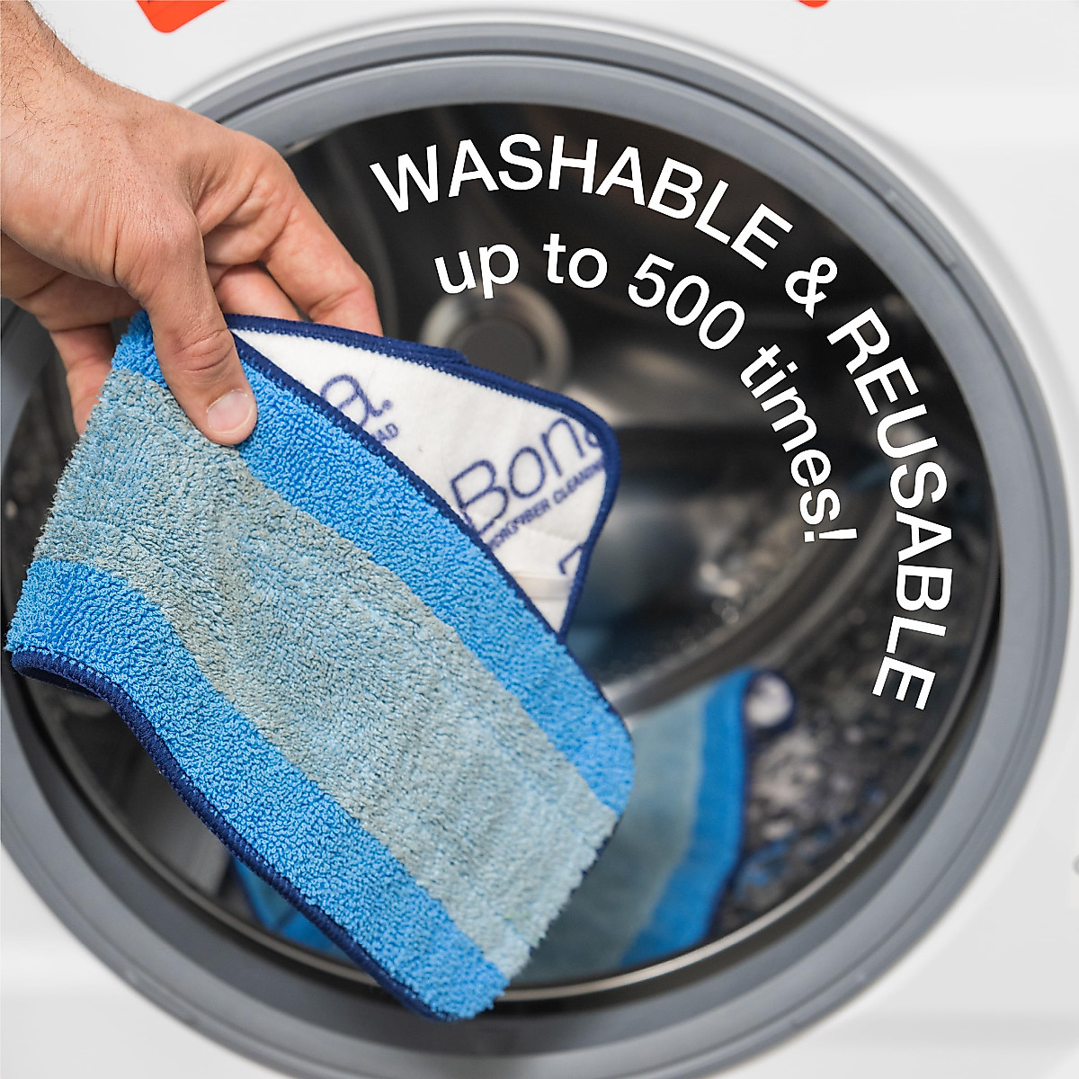 Bona Microfiber Cleaning Pad, for Hardwood and Multi-Surface Floors, fits Bona Family of Mops, 3 Pack