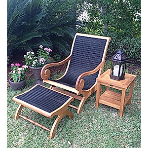 Kenya Teak Lazy Chair Incl. Footstool, Made from Solid A-Grade Teak Wood