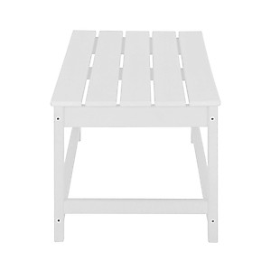 WestinTrends Malibu 3-Pieces Outdoor Table Set, Includes 1 Coffee Table and 2 Side Table, All Weather Poly Lumber Adirondack Patio Furniture Set, White