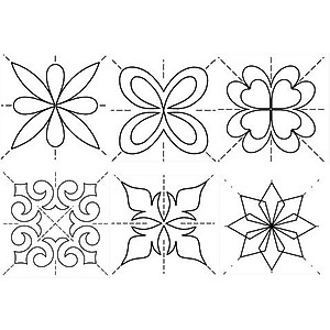 Full Line Stencil - Score of Four Motif Stencil, Continuous Line Template for Free Motion Quilting, Domestic Machine Quilting, Hand Quilting, Long-Arm Quilting (30692)