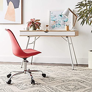 OSP Home Furnishings Emerson Student Armless Pneumatic Office Chair with Wheels, Red