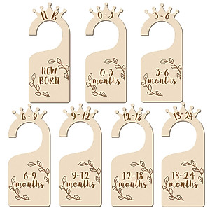 Wooden Unicorn Baby Closet Divider,Upgrade NB to 24 Months Baby Cloth Organizer by Age and Size Nursery Infant Wardrobe Divider Gift for Newborn Baby Shower (Crown)